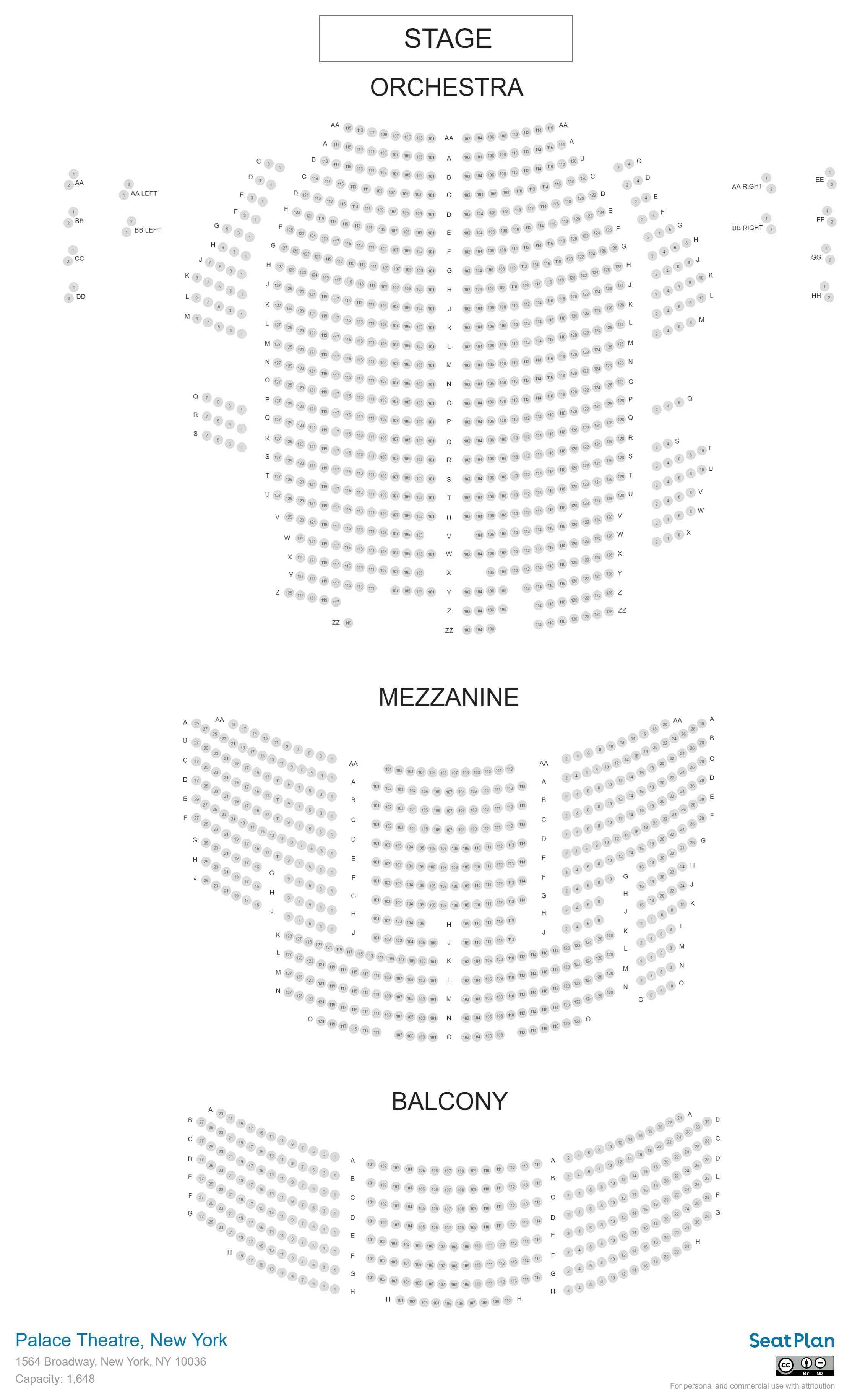 New York Palace Theatre Seating